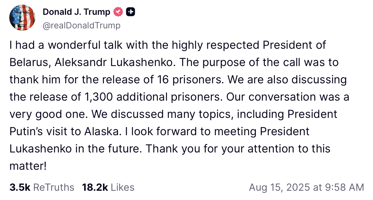 Trump & Putin In Alaska For “Pursuing Peace” Summit