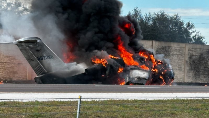 Shocking: Private Jet Crashes into Car on Highway