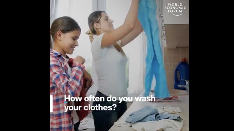 Wash Clothes Less to Save Planet, World Economic Forum Urges