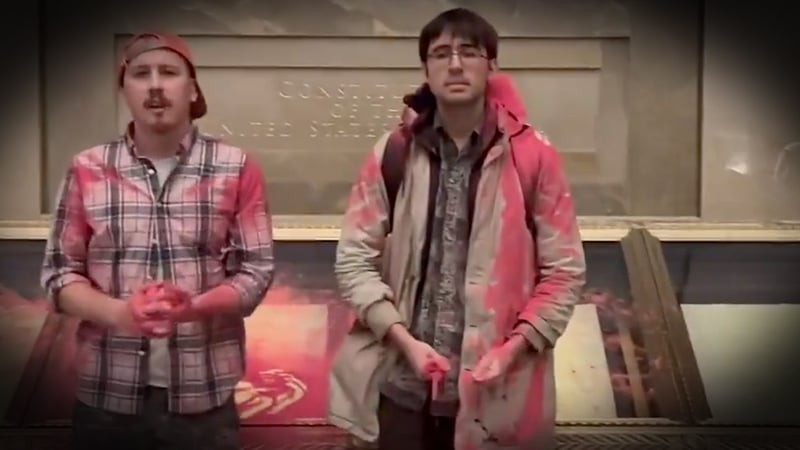 Video: Climate Freaks Dump Red Powder On US Constitution At National ...