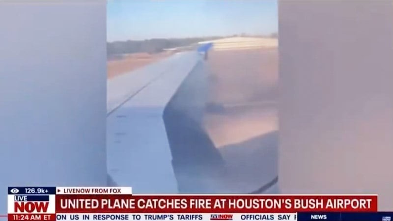 Breaking: Passenger Jet Engine Catches Fire During Takeoff in Houston