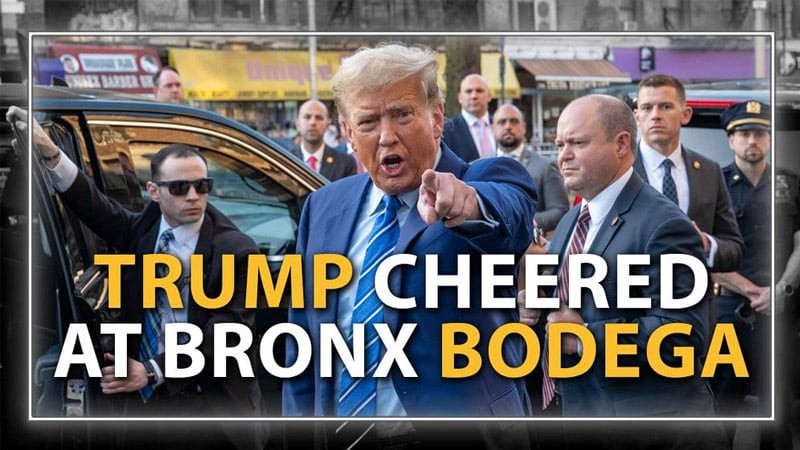 Video: Trump Cheered At Bronx Bodega As Biden Hides In The Basement