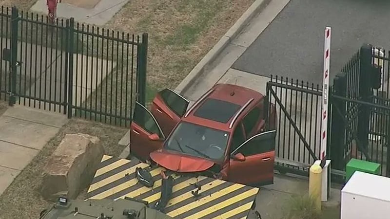 SUV Rams Front Gate Of FBI Atlanta Headquarters