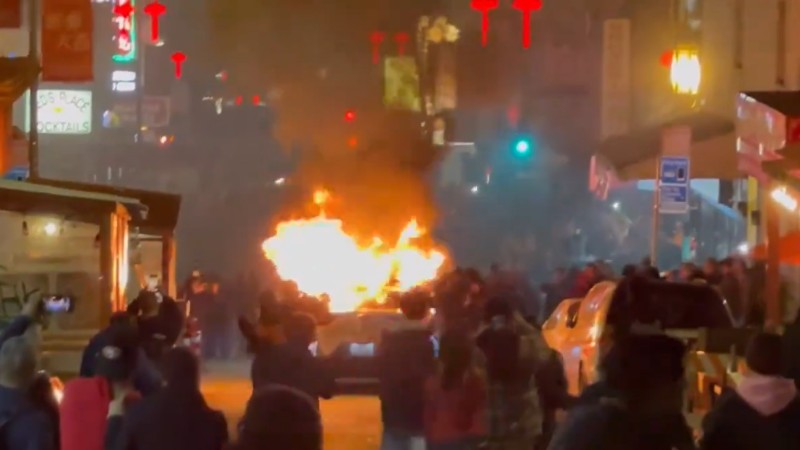 Crowd Sets Waymo Driverless Car Ablaze In Lawless San Francisco