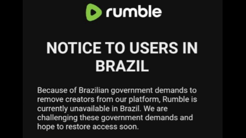 Video Platform Rumble Forced Out of Brazil